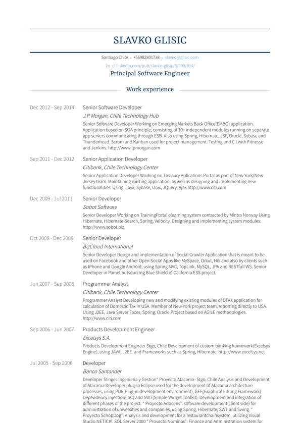 Senior Software Developer Resume Samples and Templates | VisualCV Senior Software Developer Resume Samples and Templates | VisualCV