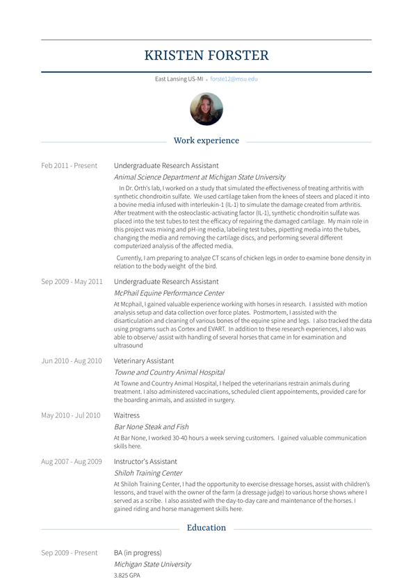 Undergraduate Research Assistant Resume Samples and Templates | VisualCV Undergraduate Research Assistant Resume Samples and Templates | VisualCV